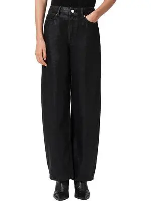 ALLSAINTS Daria Barrel Leg Jeans - Coated Black