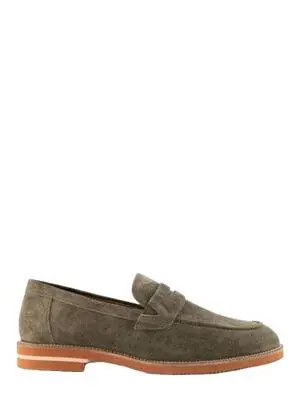 ANTHONY VEER Brighton Penny Loafer - Olive Suede