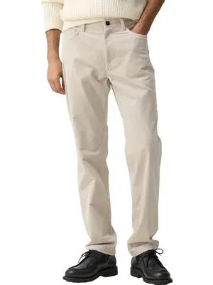 Theory Crosby Corduroy Slim Straight Leg Pants - Alabaster