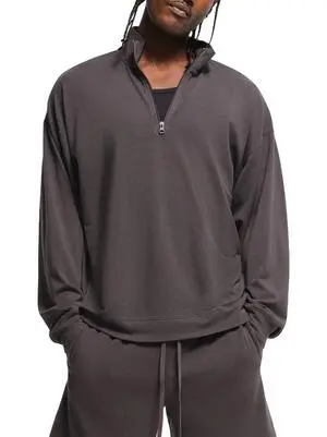 SKIMS Jersey Lounge Quarter Zip Pullover Ash