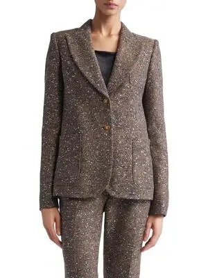Giambattista Valli Metallic Mélange Tailored Jacket - Black/yellow