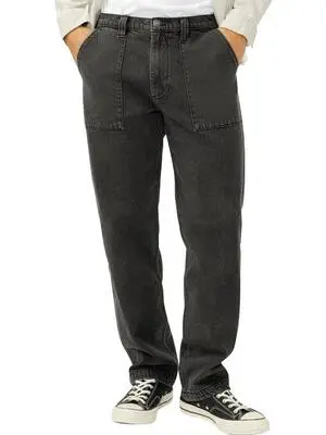 SILVER JEANS CO. Straight Leg Utility Jeans - Washed Black