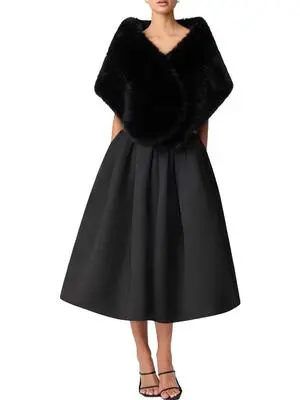 ELLIATT Lucyna Faux Fur Capelet - Black