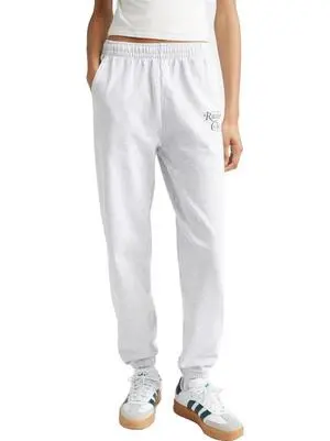 SPORTY & RICH Fleece Joggers - Heather Gray