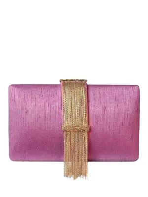 SIMITRI Fringe Clutch - Old Rose