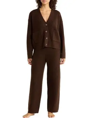 Nordstrom Ribbed Lounge Set Dark Brown