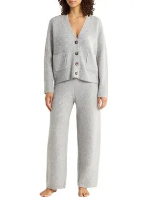 Nordstrom Ribbed Lounge Set Grey Heather