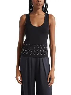 Ramy Brook Eline Grommet Accent Tank - Black