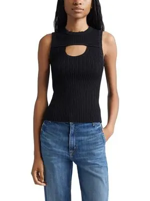 RAMY BROOK Morgann Cutout Sleeveless Rib Knit Top