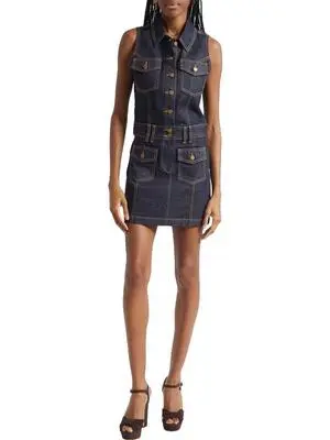 Ramy Brook Jenna Sleeveless Mini Denim Dress - Resin Rinse