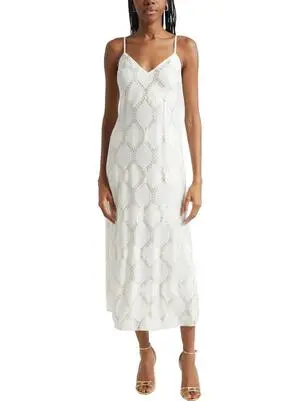 Ramy Brook Lynn Metallic Knit Dress - Winter White Diamond