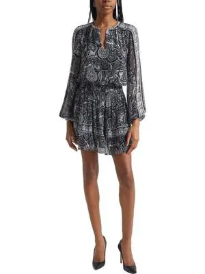 Ramy Brook Maricela Paisley Print Minidress - Black Paisley