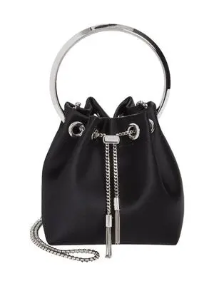 JIMMY CHOO Bon Bon Top Handle Bag - Black/silver