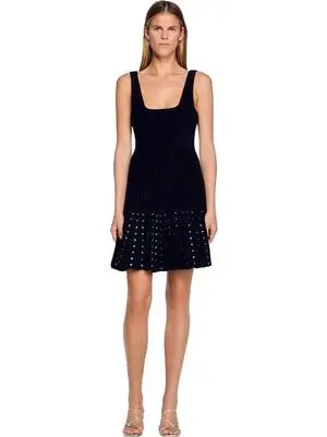 SANDRO Short Rhinestone Embellished Dress