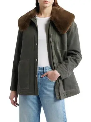 RAILS Rails Tessuto Waxed Cotton Jacket With Faux Fur Collar