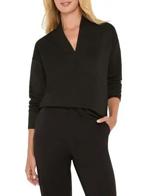 NIC+ZOE Sparkle Stripe Everyday Top - Black Mix