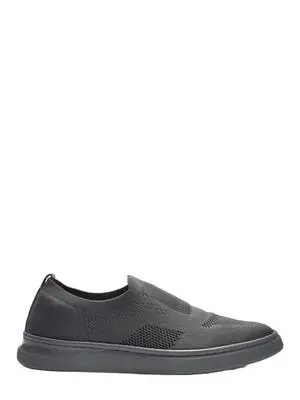 A. VEER Drift Knit Slip-On Sneakers Grey Leather