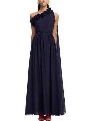LEO LIN Jenni One Shoulder Maxi Dress - Indigo