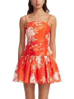 LEO LIN Lorena Ruffled Mini Dress - Saffron
