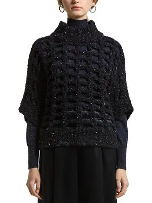 Peserico Knitted Mock Neck Sweater - Blue Starr