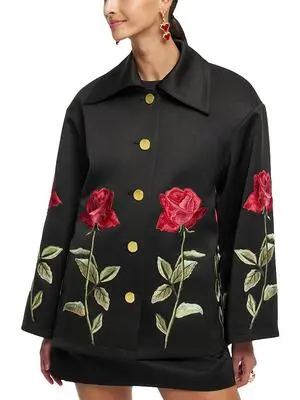 LEO LIN Leyna Embroidered Jacket - Ebony