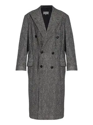 MAISON MARGIELA Wool Herringbone Overcoat - Grey