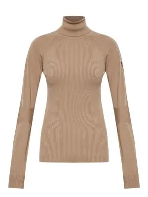 Moncler Turtleneck Knit Top - Beige