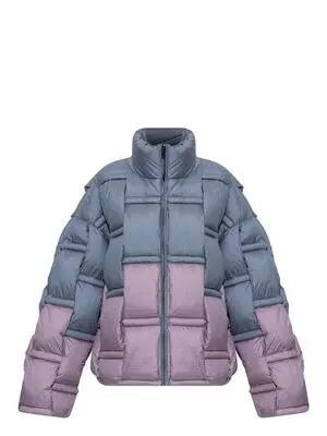 RAXXY Quilted Down Jacket With Stand Collar - Blue