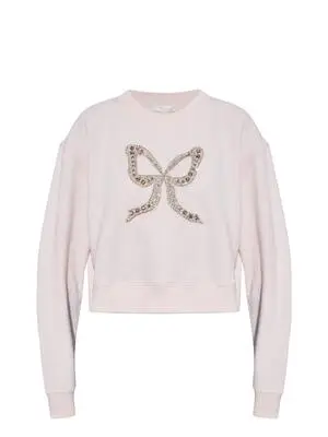 LoveShackFancy Appliqué Sweatshirt Pink
