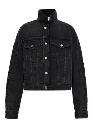 Alexander Wang Denim Jacket With Stand Collar - Black