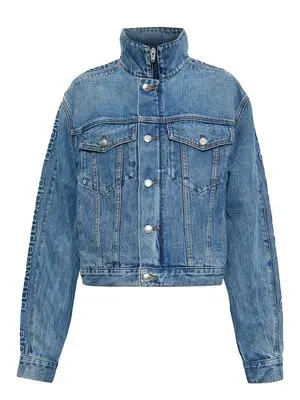 Alexander Wang Denim Jacket With Stand Collar - Blue