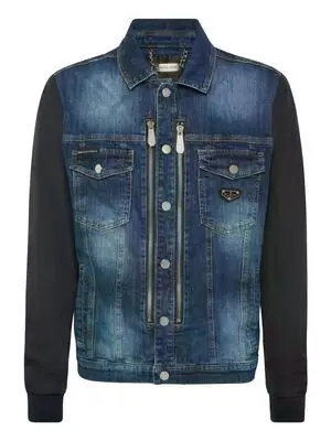Philipp Plein Denim Jacket With Zip Fastenings - Blue