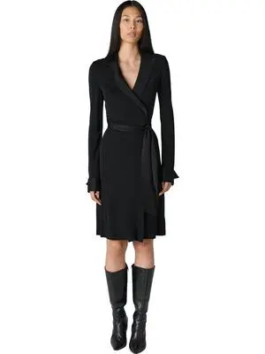 Diane Von Furstenberg Tuxedo Pia Wrap Dress - Black