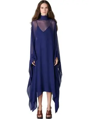 Diane Von Furstenberg Fortuna Silk Chiffon Dress - Classic Navy