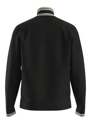 BOSS Striped-Collar Zip-Up Sweater