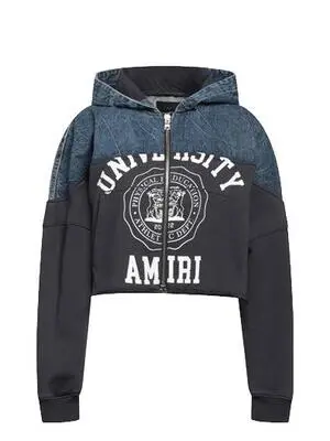 Amiri Cotton Blend Hooded Sweatshirt - Grey