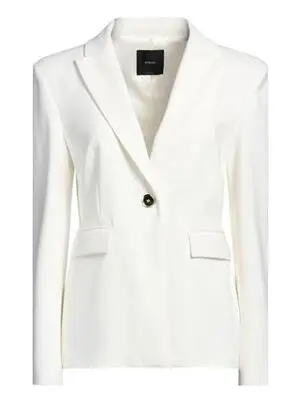 Pinko Single-breasted Blazer With Brand Logo - White