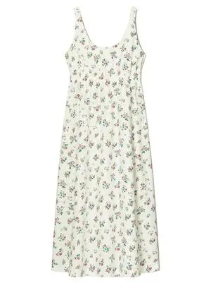 Tory Burch Bonded Poplin A-line Dress - Multi Ditsy Floral