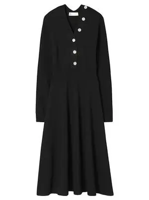 Tory Burch Button Detailed Sweater Dress - Black