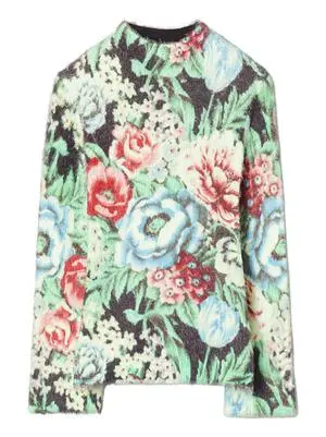Tory Burch Printed Sweater Greggiowhite/chair Floral Allover- A