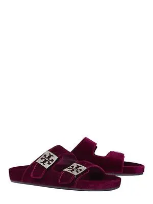 Tory Burch Mellow Pavé Sandal - Burgundy Berry/silver