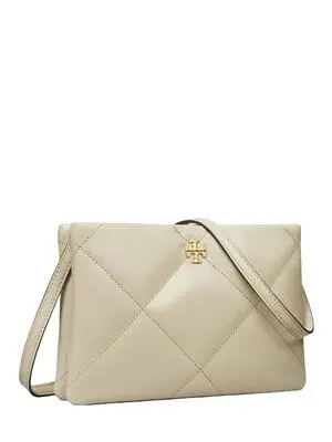 Tory Burch Kira Diamond Quilt Crossbody Bag - Light Stone