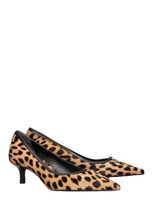 Tory Burch Double T Buckle Low-heeled Pump - Classic Leopard