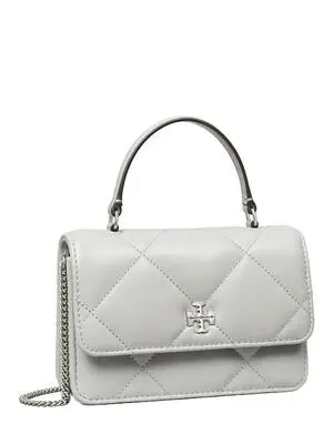 Tory Burch Mini Kira Diamond Quilt Top-handle Crossbody - Gray