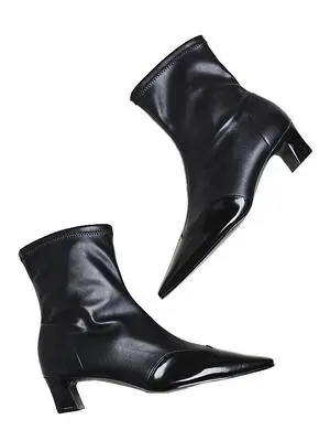 Maeve Cap-toe Stretch Ankle Boots - Black