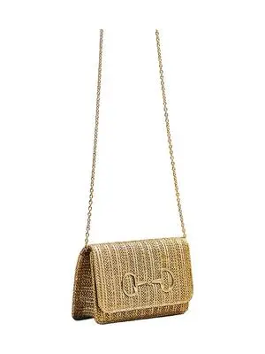 LISI LERCH Raffia Snaffle Clutch