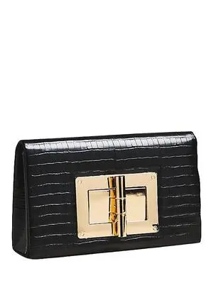 LISI LERCH Lillian Faux-croc Clutch - Black