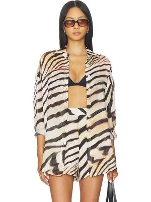 VITAMIN A Playa Boyfriend Shirt - Shell Stripe
