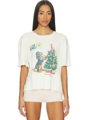 Free People We The Free Merry Meowy Tee - Ivory Combo