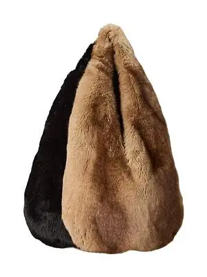 Apparis Maxi Colette Faux Fur Shoulder Bag - Noir